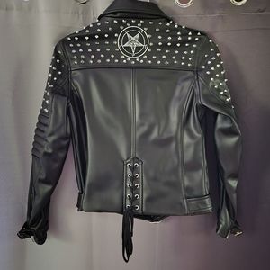 Killstar | Jackets & Coats | Killstar Baphomet Studded Biker Jacket ...